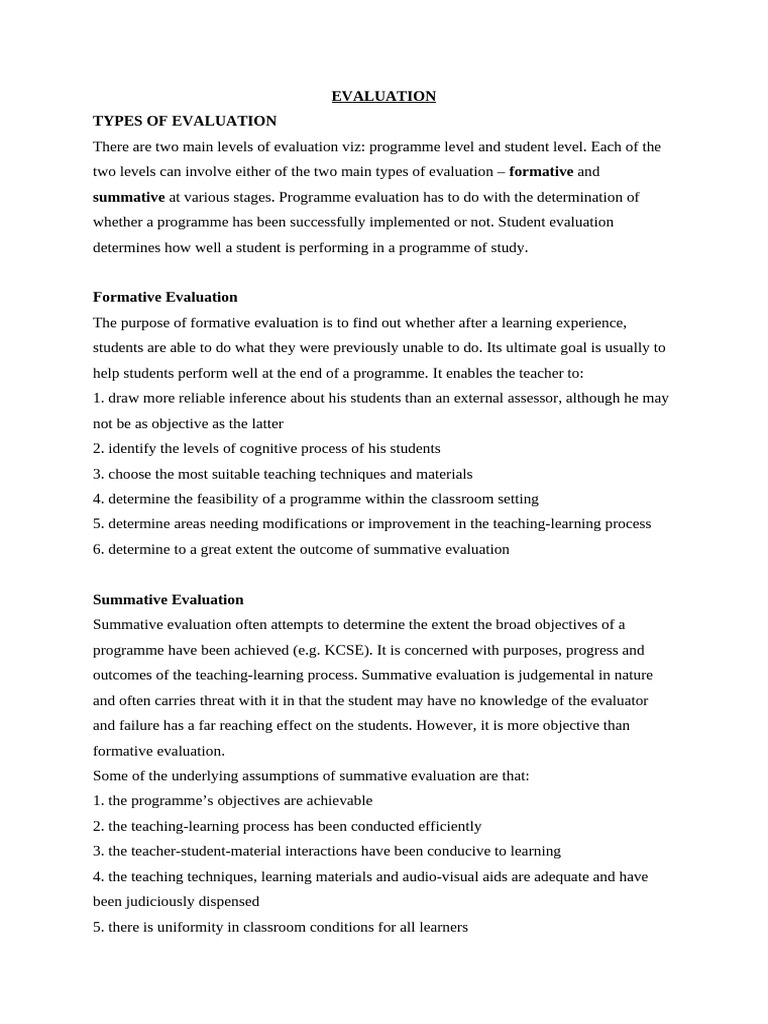 Characteristics of Evaluation | PDF | Evaluation | Teachers