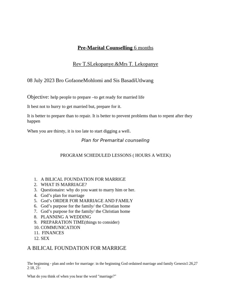 Pre-Marital Counseling Insights | PDF | Mental Disorder | Neurosis