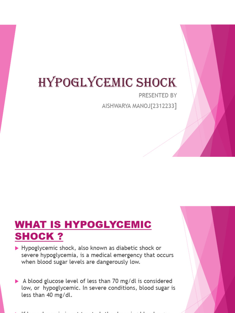 Diabetic Shock | PDF | Hypoglycemia | Diabetes