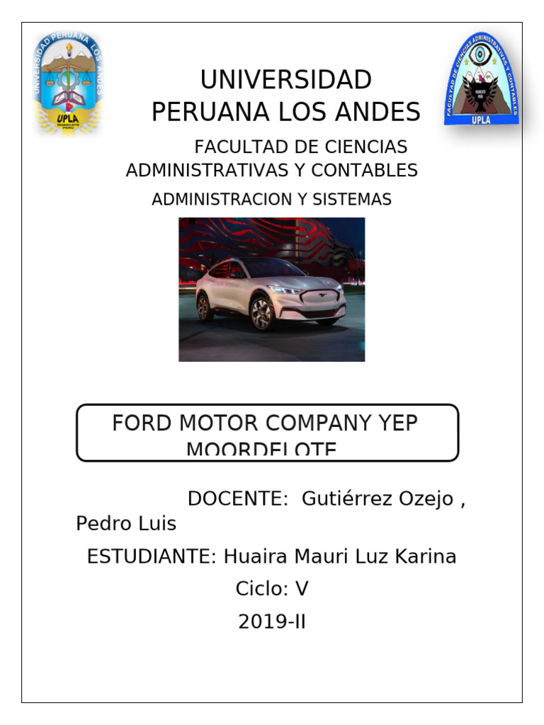 FORD MOTOR COMPANY | PDF | Compania de motores ford | Cadena de valor
