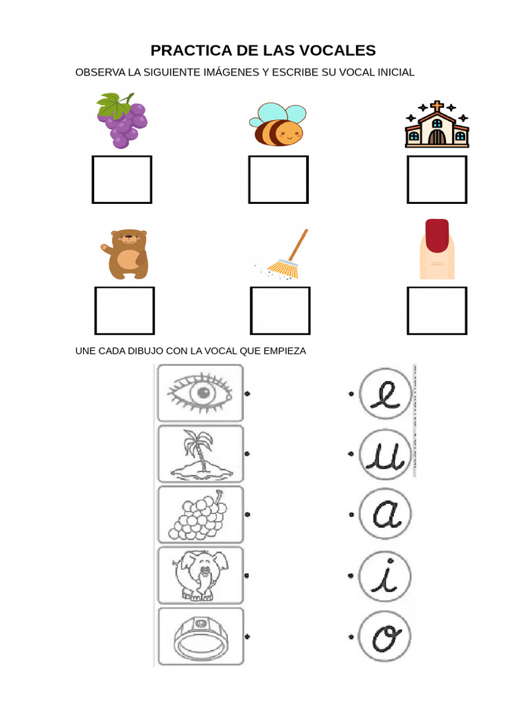 Practica de Las Vocales | PDF