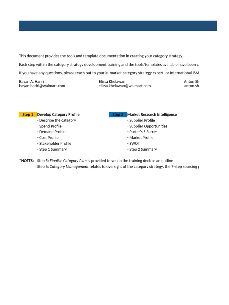 Category Strategy Development Guide | PDF | Supply Chain | Risk