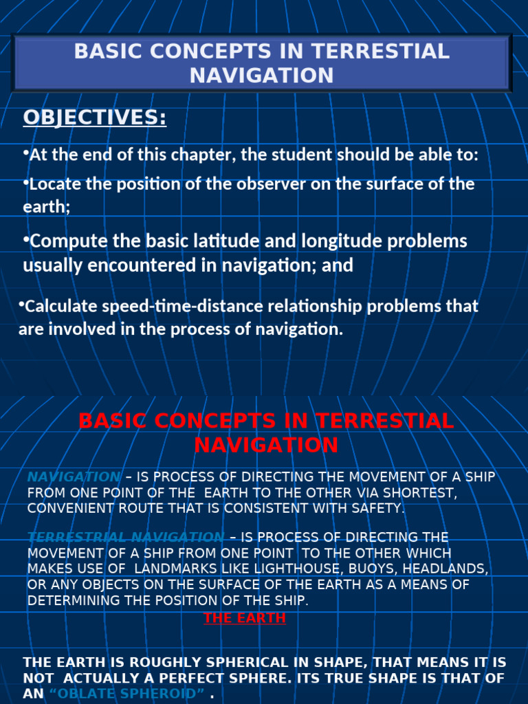 Terrestrial Navigation Basics Explained | PDF | Latitude | Equator
