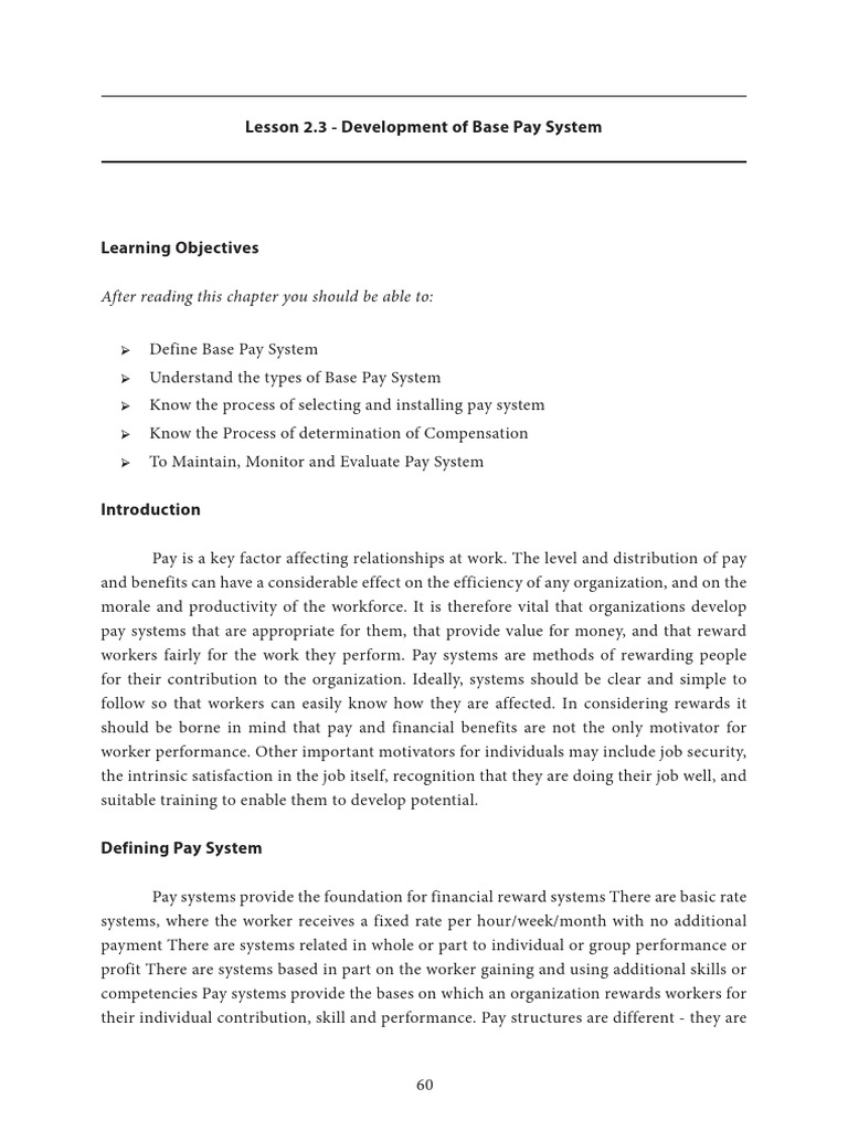 Lesson 23 Development of Base Pay System - 250512 - 141618 | PDF ...