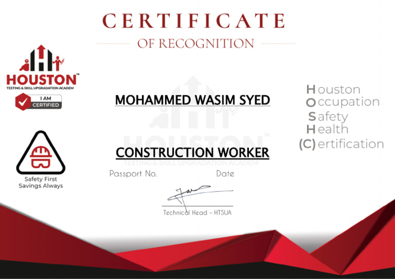 Mohammed Wasim Syed: Has Successfully Completed 1 Day Training For ...