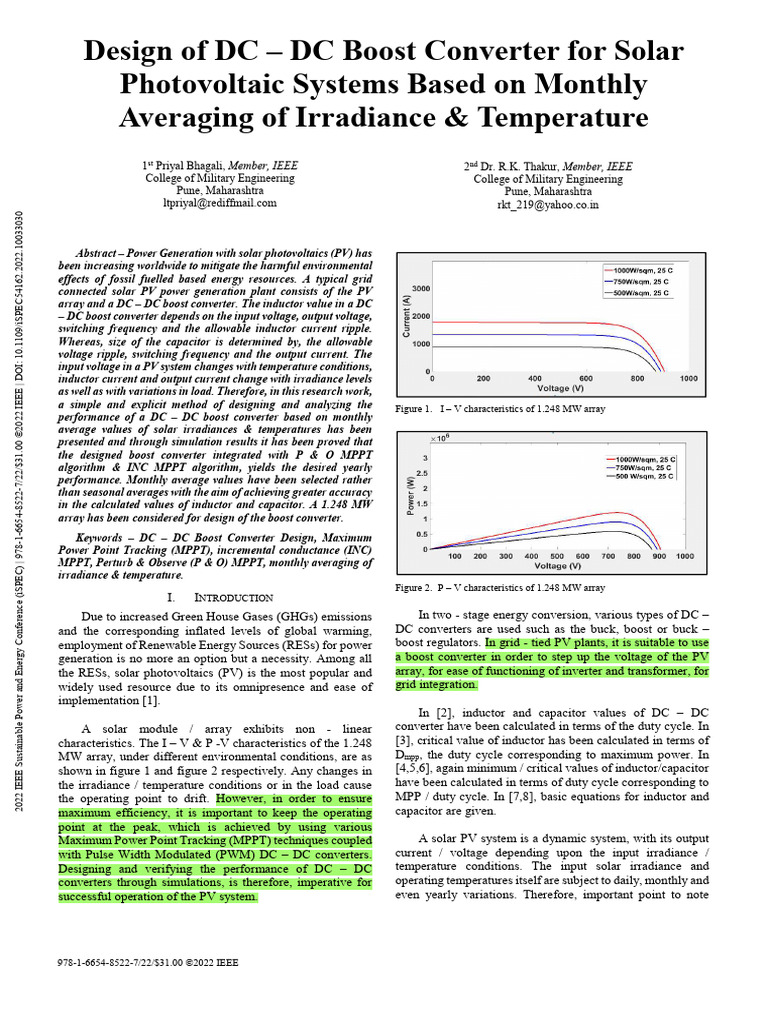 Design of DC DC Boost Converter For Solar Photovoltaic Systems Based On ...
