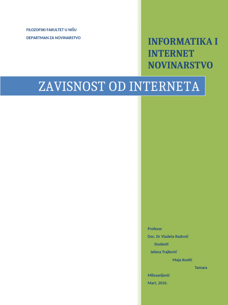 Seminarski Iz Informatike 01 | PDF
