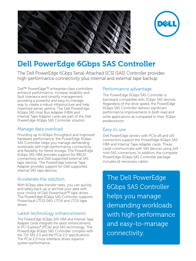 Dell 6gbps Sas Ita Spec Sheet | PDF | Microsoft Windows | Computer Science