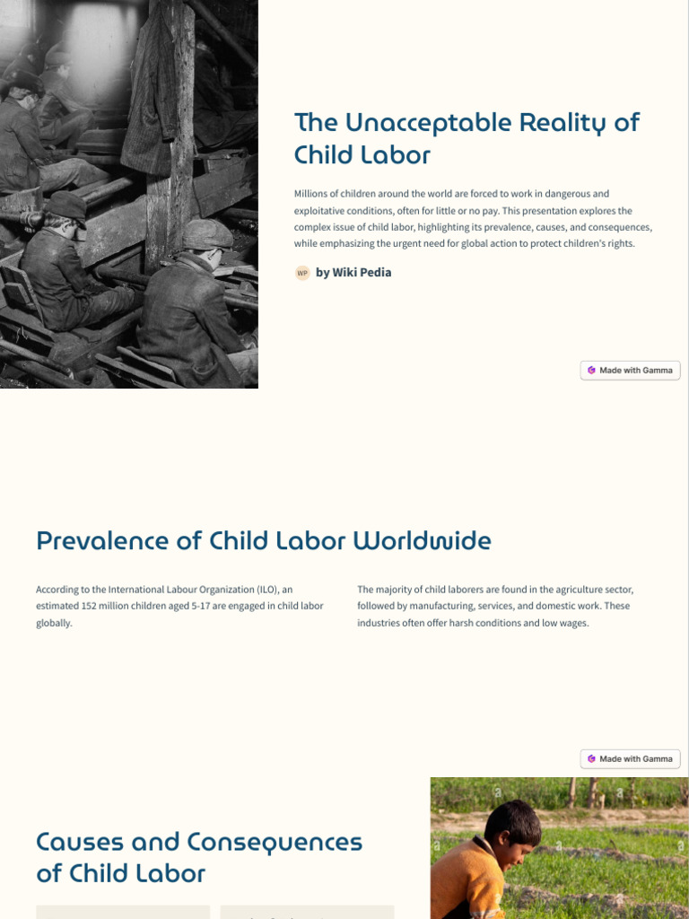 The Unacceptable Reality of Child Labor | PDF | Child Labour | Human Trafficking