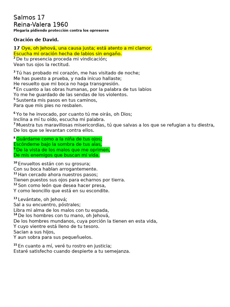 Salmo 17 | PDF | Fe | Amor