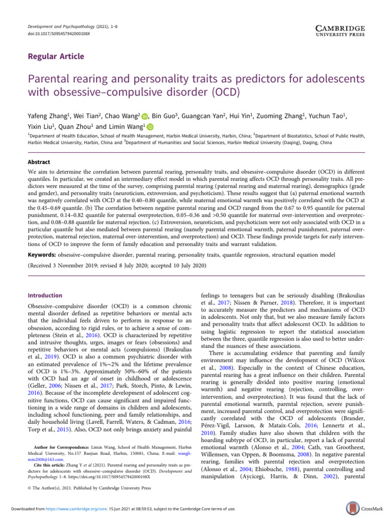 Parental Rearing and Personality Traits As Predictors For Adolescents ...