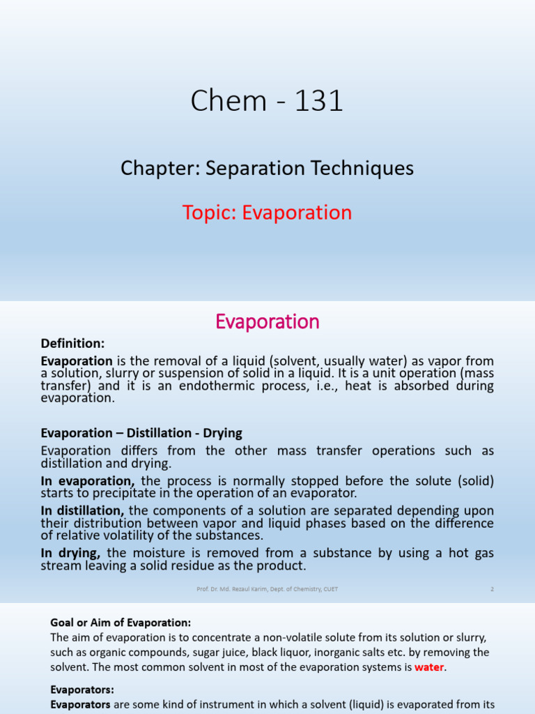 Understanding Evaporation Processes | PDF | Evaporation | Boiling