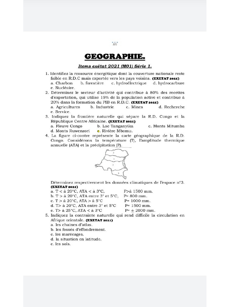 ITEMS de Géographie Générale | PDF