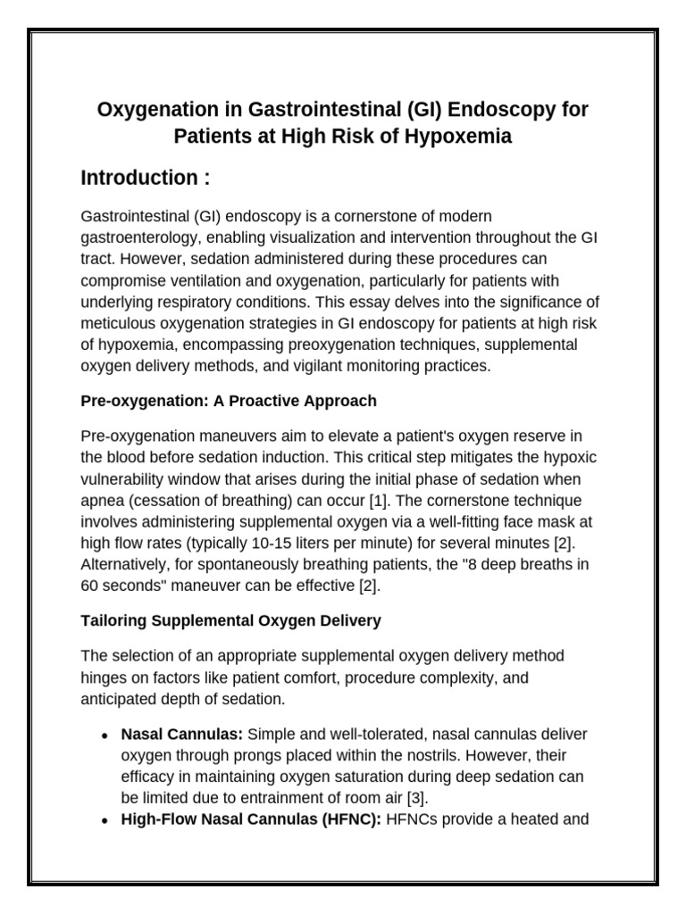 Oxy of GIT ES in Patients With High Risk of Hypoxemia | PDF | Apnea ...