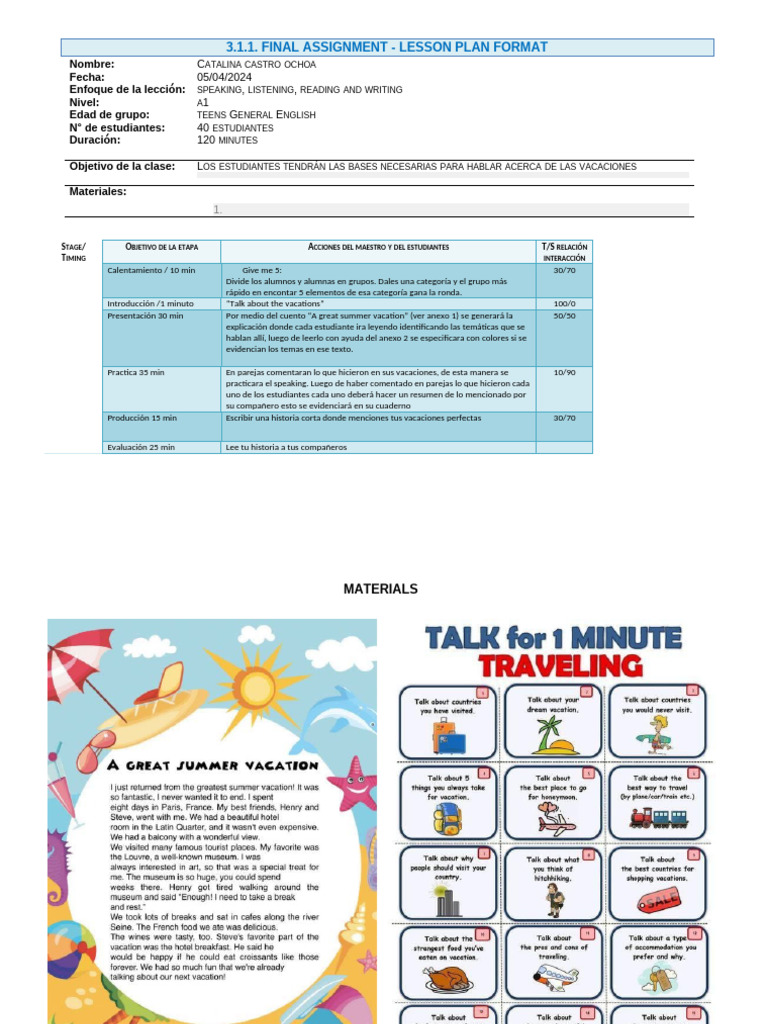 Planeaci N #2 - Catalina Castro Ochoa-Ingles | PDF