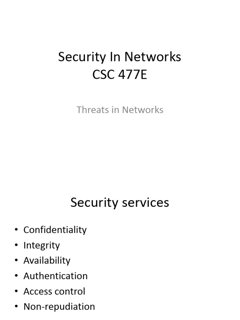 Lect 2 Threats in Networks | PDF | Password | Access Control