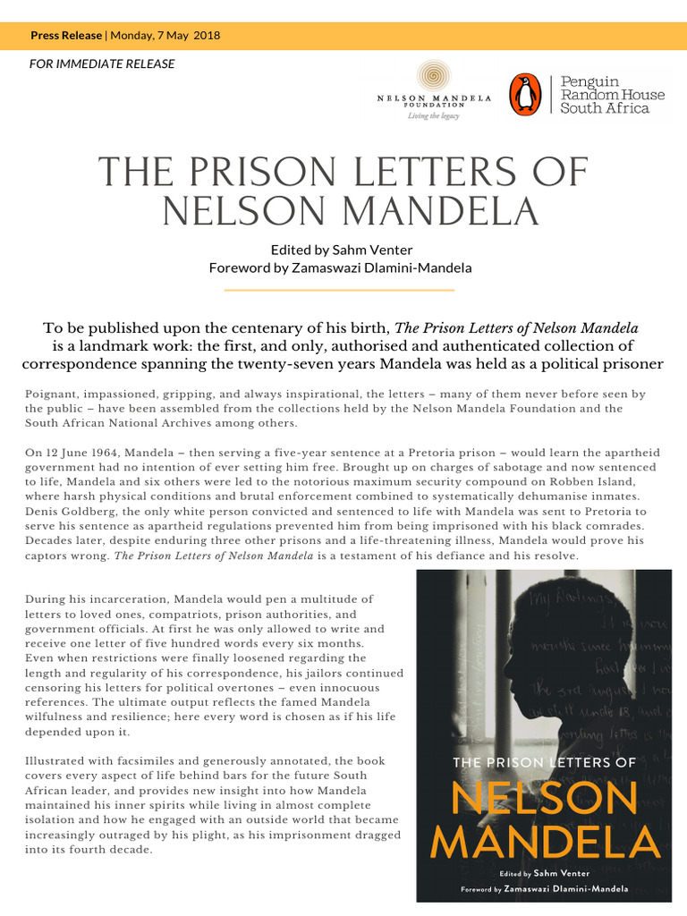 The Prison Letters of Nelson Mandela | PDF | Nelson Mandela | Prison