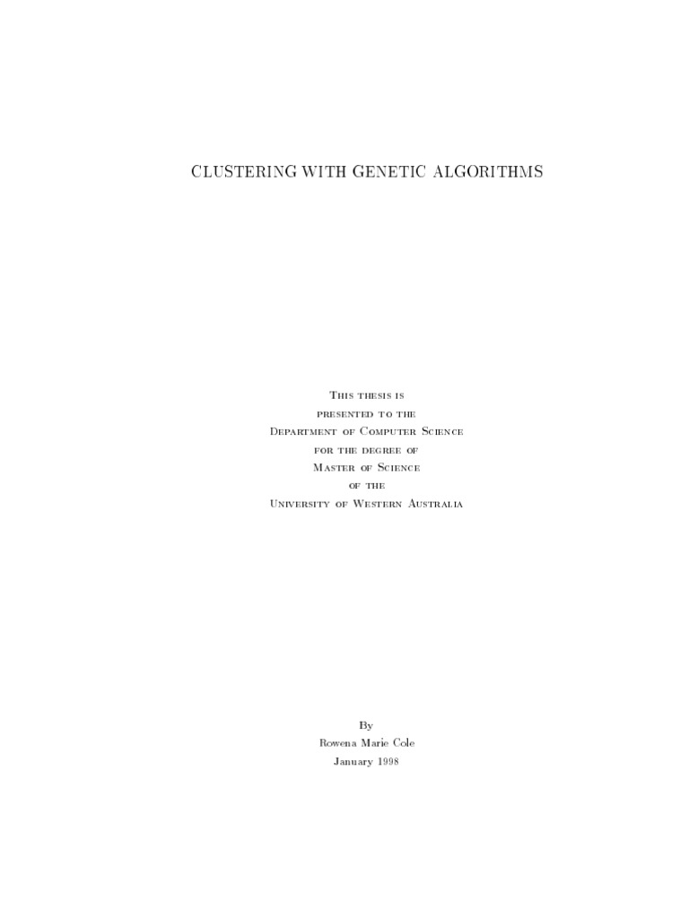 Bib-Cole Rowena+Marie 1998 | PDF | Cluster Analysis | Genetic Algorithm