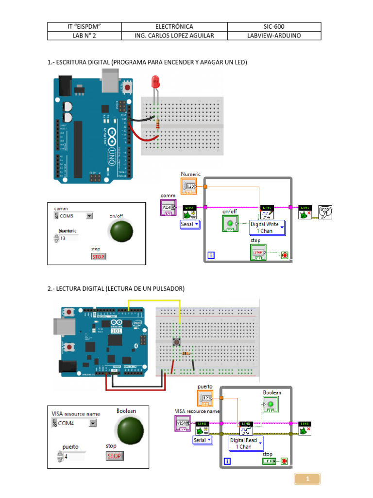 Lab2 Labview Arduino EISPDM Cla | PDF