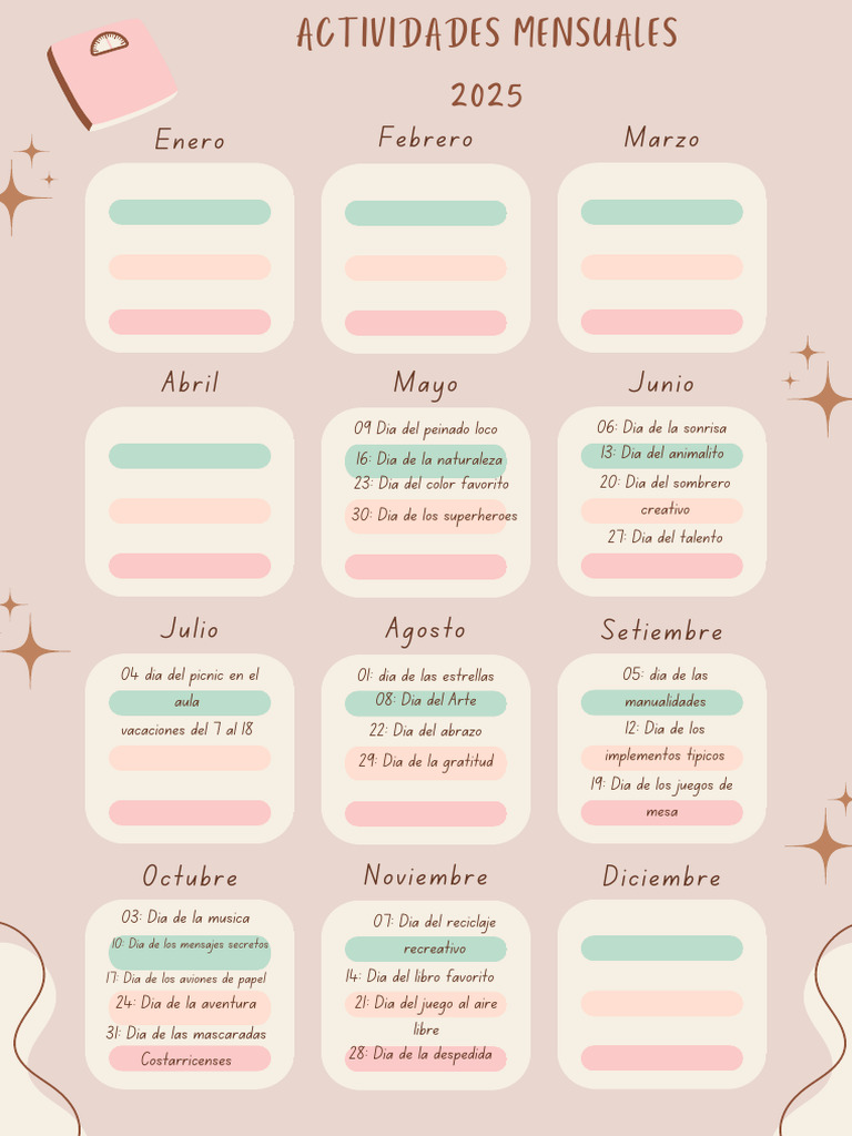 Planificador días especiales. | PDF