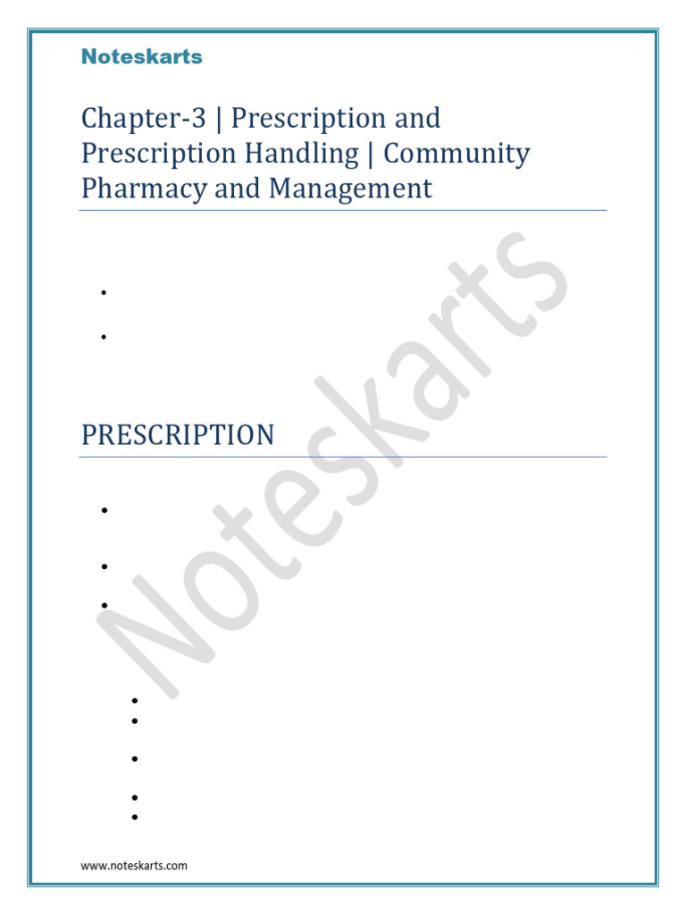 Community Pharmacy Prescription Handling | PDF | Medical Prescription ...