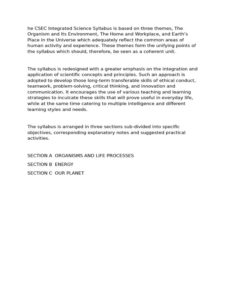 Inte Science for CSEC -REVISED | PDF