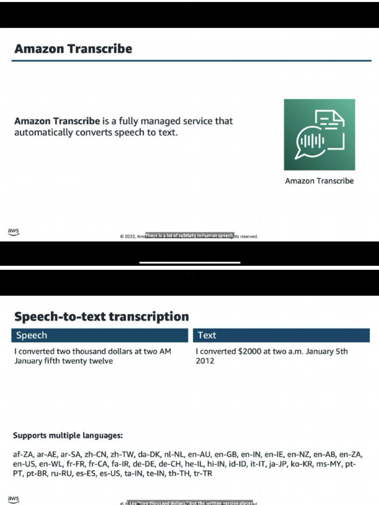 Speech Recognition - Amazon Transcribe | PDF