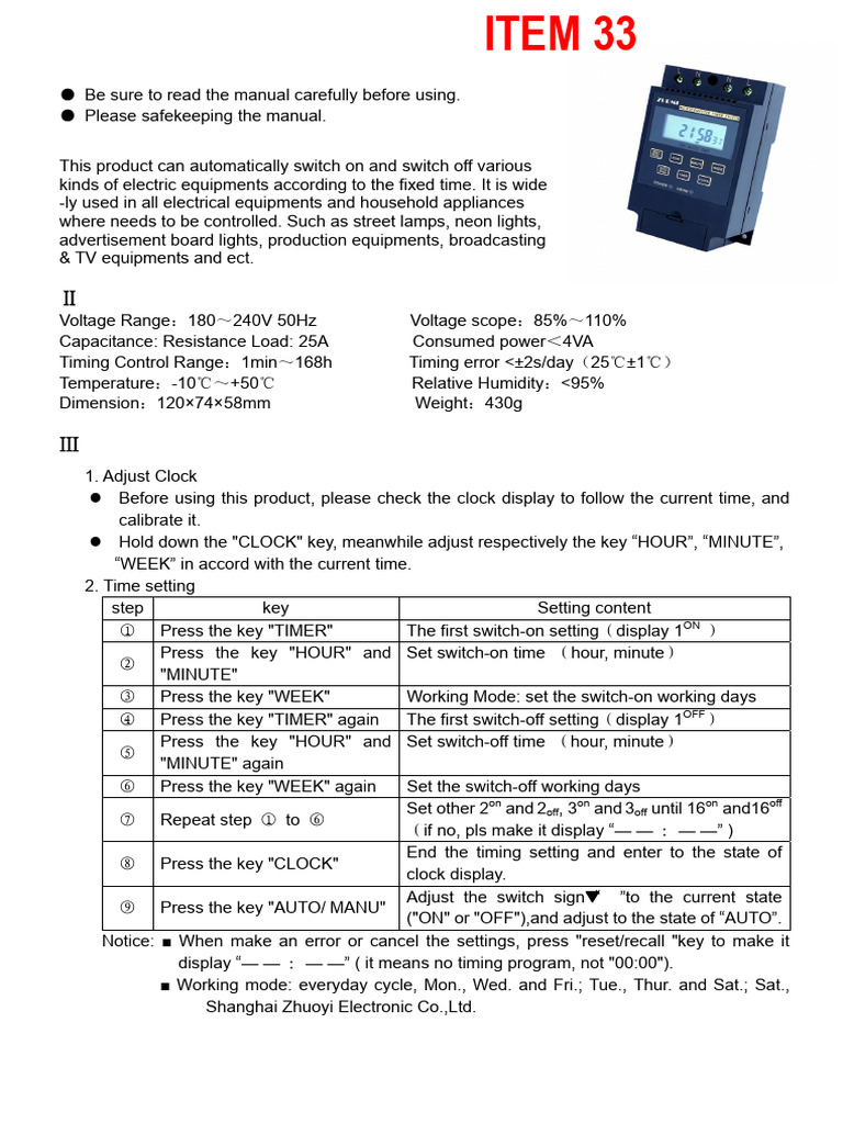 KG316T Timer Switch User Manual | PDF | Equipment | Power (Physics)