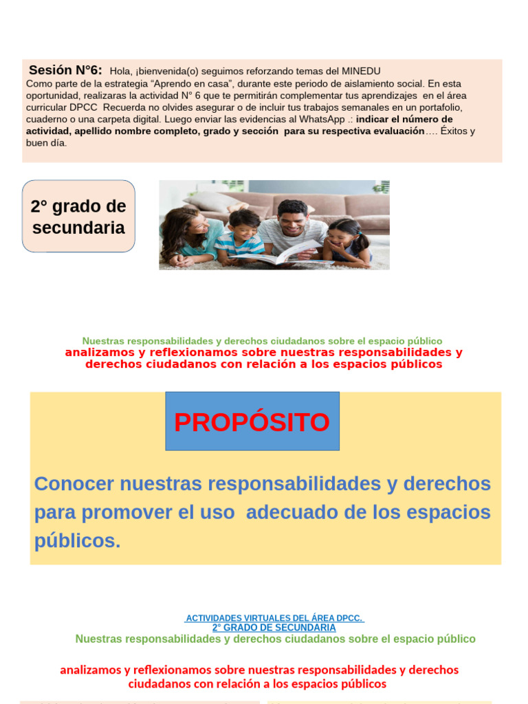 6ta Sesion DPCC 2do Secundaria | PDF