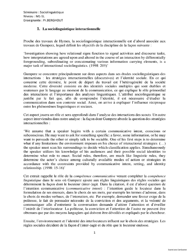 Synth - Se Domaine 3 M1 1 | PDF