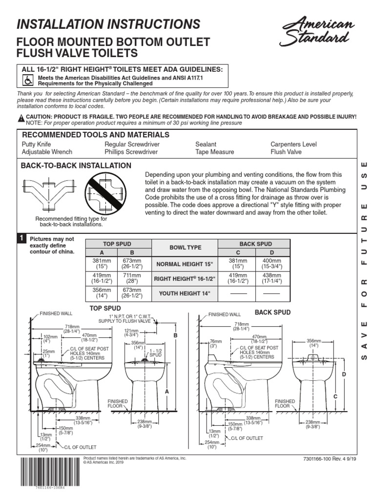 Installation Guide for ADA Compliant Toilets | PDF | Toilet | Plumbing