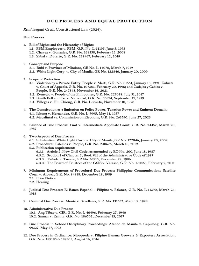 3 Due Process and Equal Protection | PDF | Justice | Crime & Violence