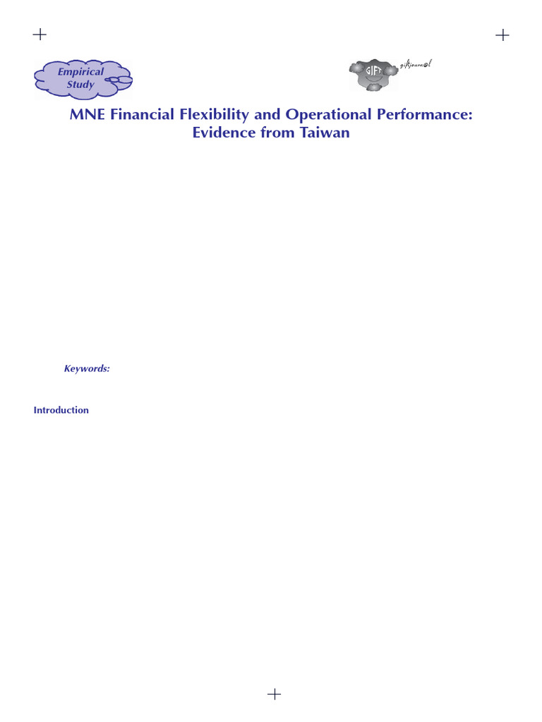 MNE Financial Flexibility and Operational Performance: Evidence From Taiwan | PDF | Debt ...