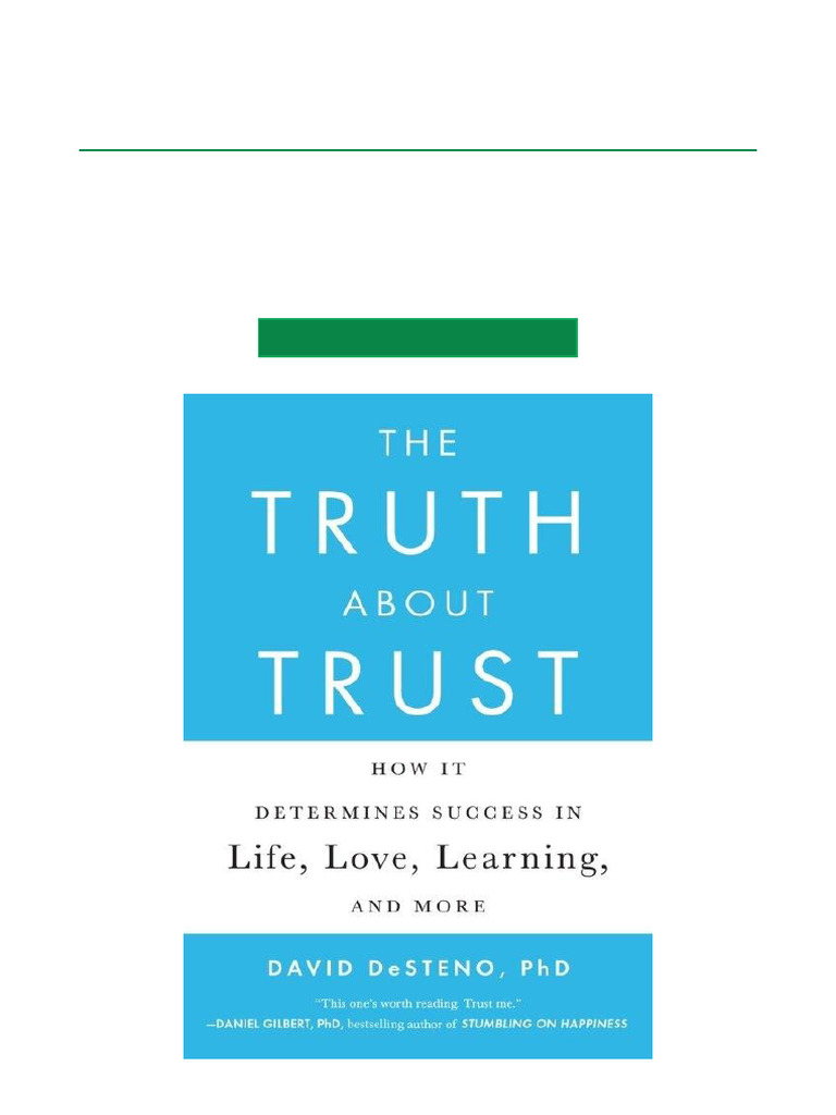Discover The Truth About Trust How It Determines Success in Life, Love ...