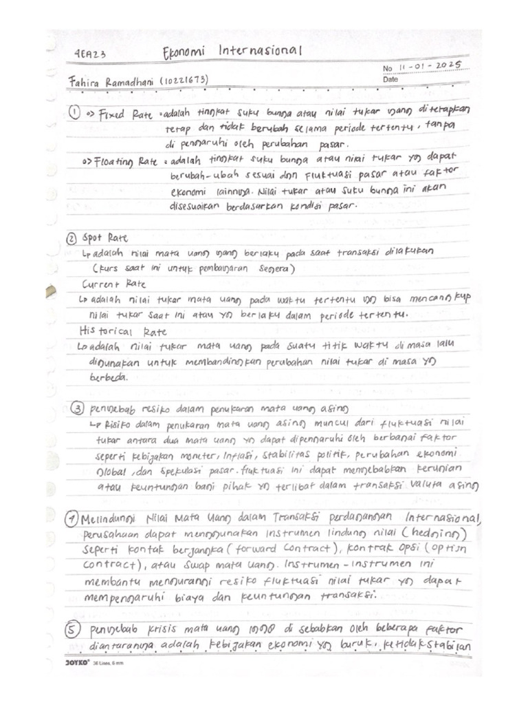 Fahira Ramadhani - 10221673 - 4EA23 - VClass Ekonomi Internasional Produk Derivatif | PDF