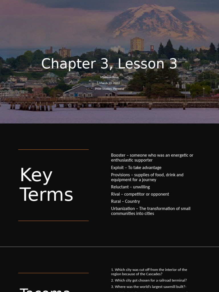 Chapter 3 Lesson 3 PowerPoint | PDF | Klondike Gold Rush | Spokane