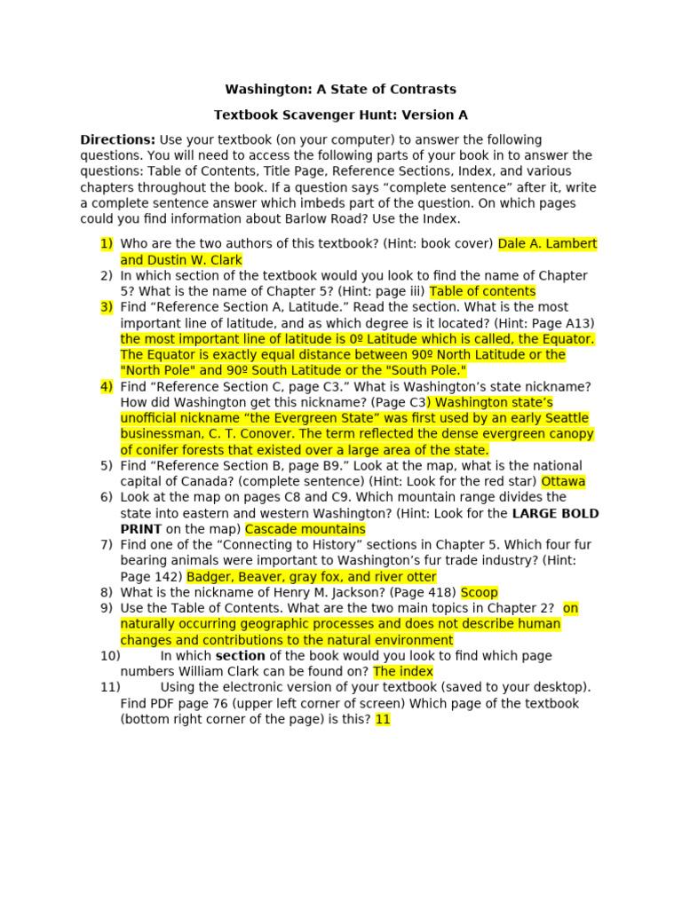 2022_Version_Textbook_Scavenger_Hunt (1) | PDF