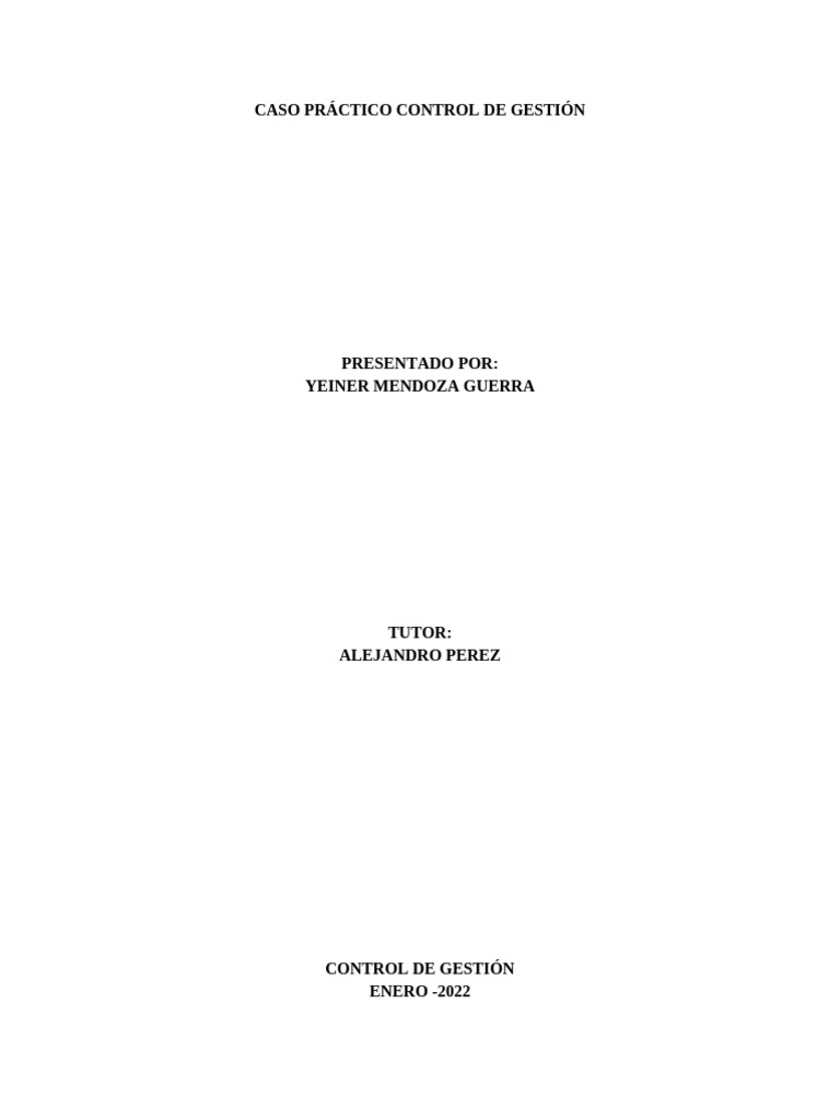 Caso Práctico de Control de Gestión | PDF | Margen bruto | Tableta