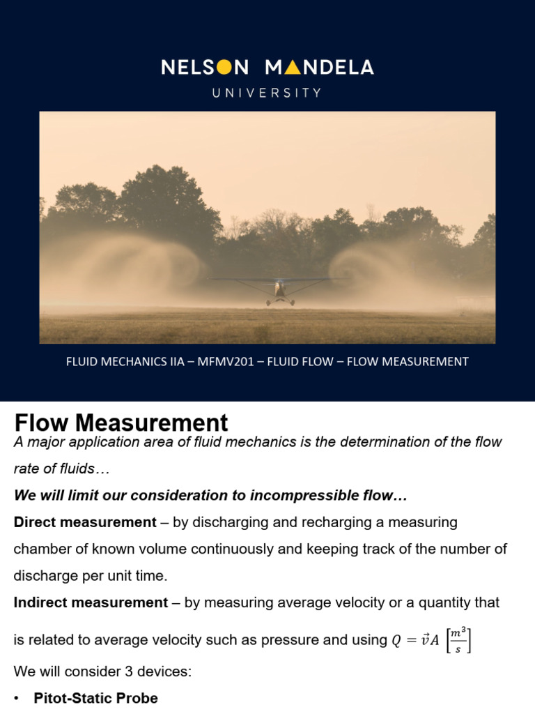 MFMV201 - 08 - Fluid Flow - Flow Measurement | PDF | Flow Measurement | Fluid Dynamics