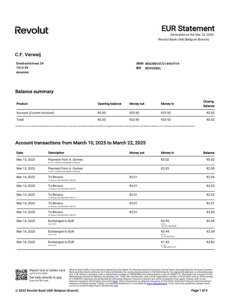 REVOLUT Account-Statement - 2025-03-10 - 2025-03-22 - en - db4523 | PDF ...