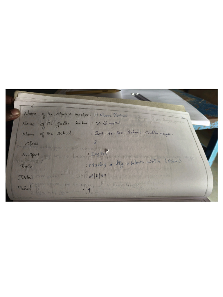 Making Life Worth While Poem Lesson Plan | PDF