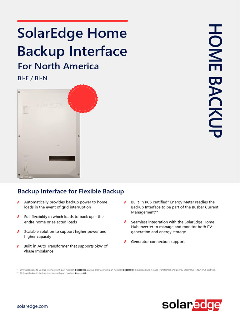 Se Backup Interface Datasheet Na | PDF | Alternating Current | Electrical Grid