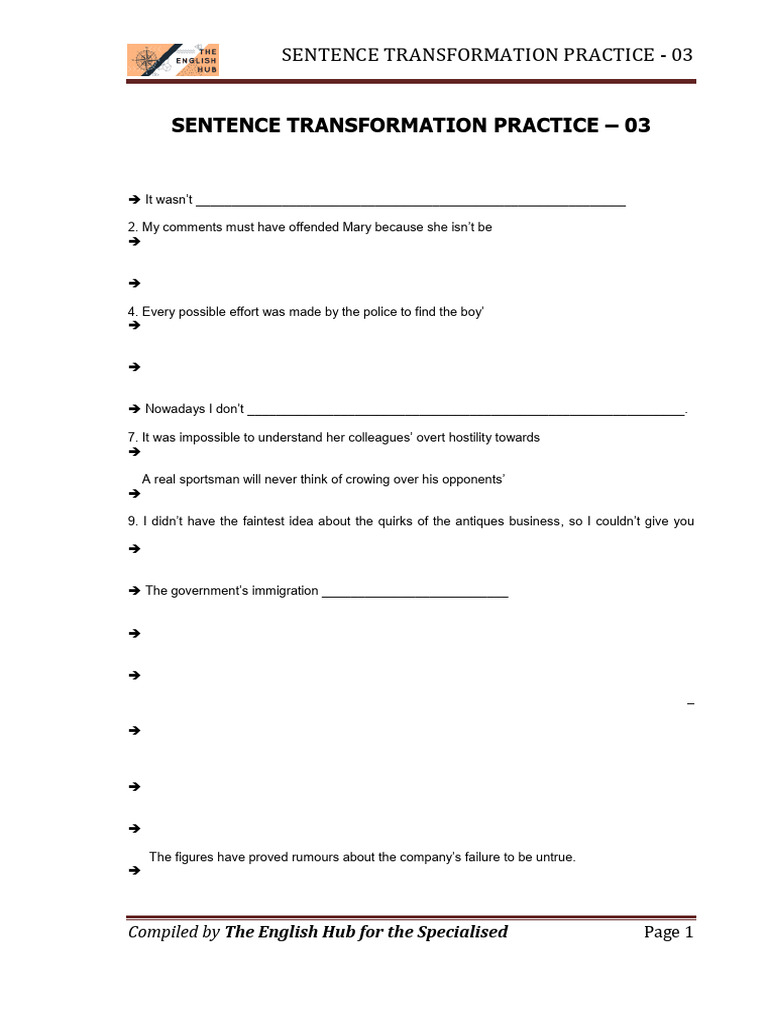 Sentence Transformation Exercises | PDF | Trump Family | Donald Trump