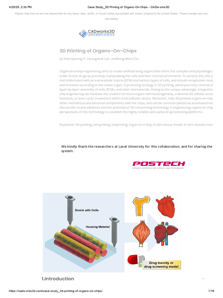 3D Printing Innovations for Organs-On-Chips | PDF | Biology