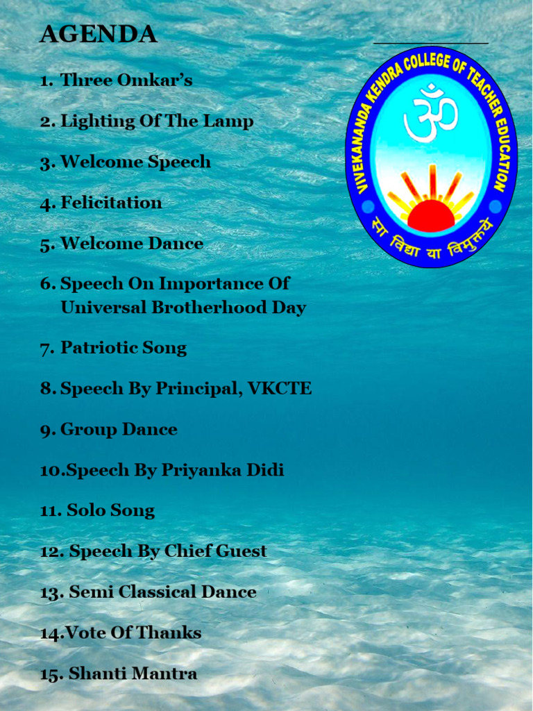 Vkcte New Agenda With Shanti Mantra | PDF