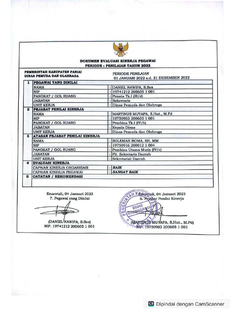 SKP Sekretaris | PDF