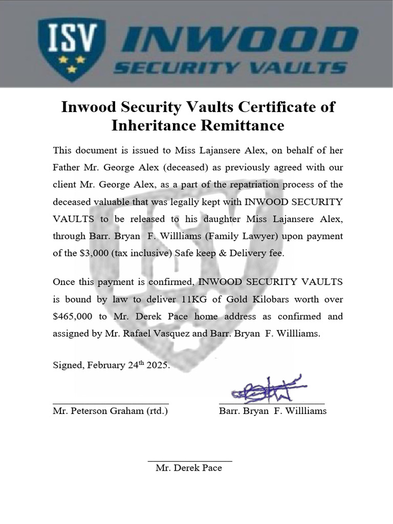 Inheritance Document Derek | PDF