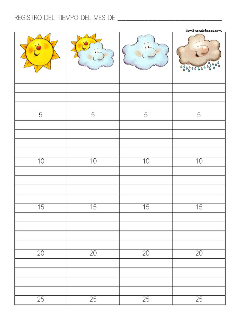 Registro_tiempo_atmosferico_educacion_infantil_actividades_clima | PDF