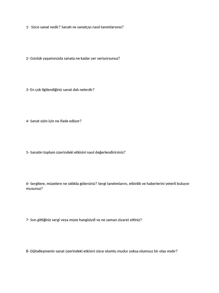 Anket Soruları | PDF