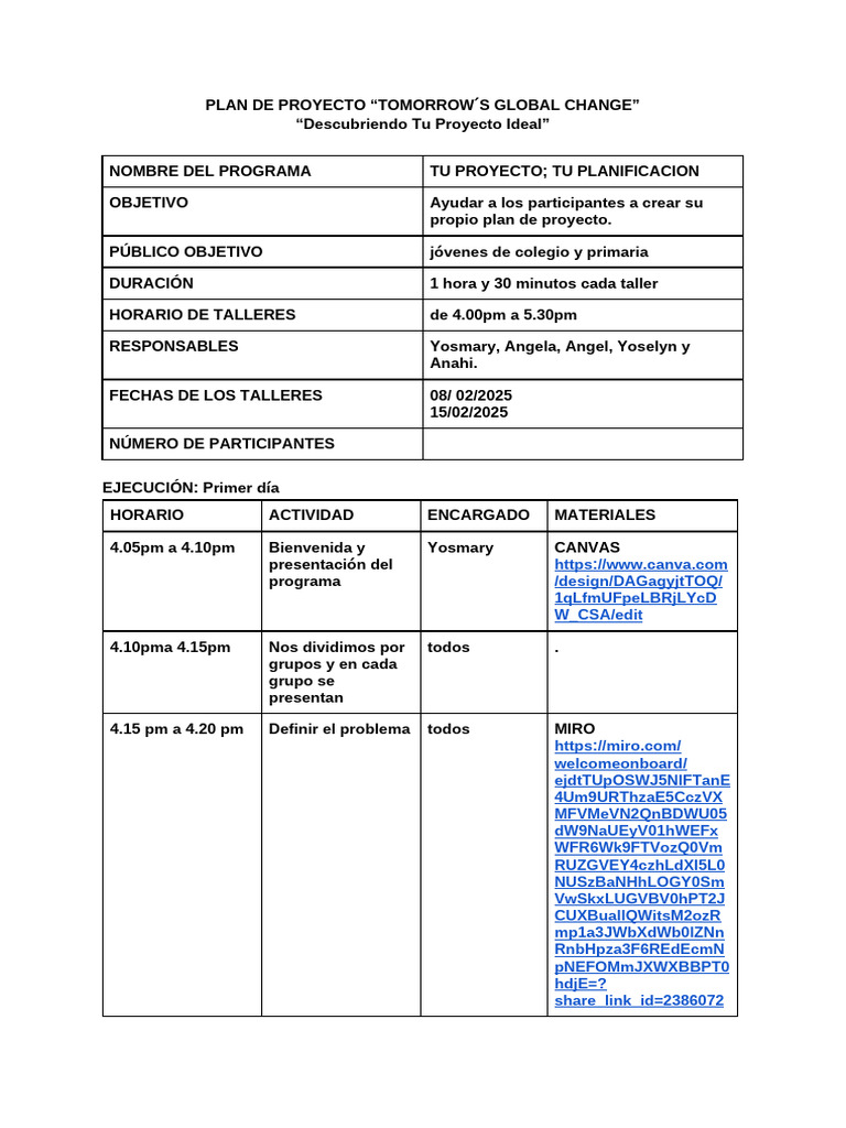 Plan de Proyecto - Equipo | PDF